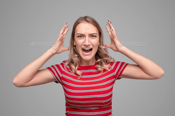 Angry young woman screaming at camera Stock Photo by kegfire | PhotoDune