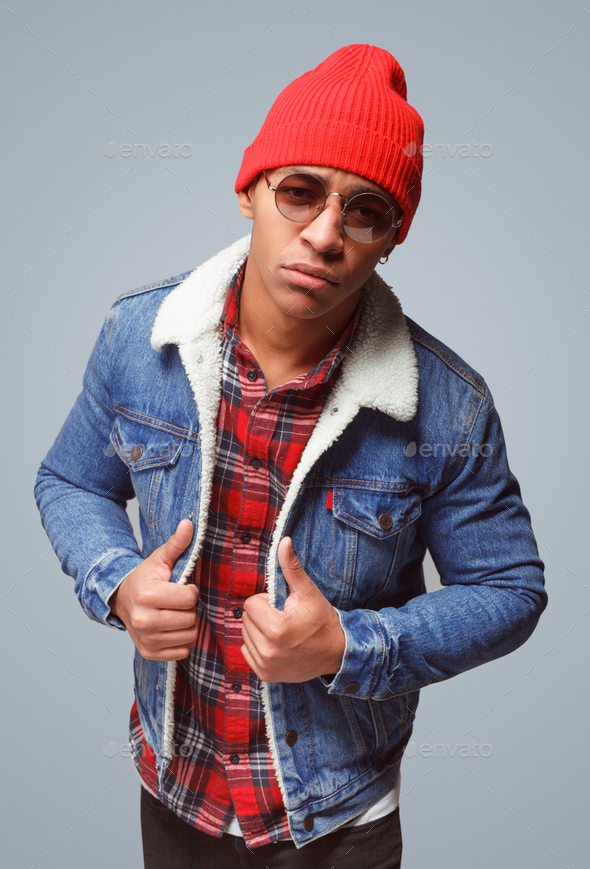 Stylish bully man looking confidently at camera Stock Photo by kegfire