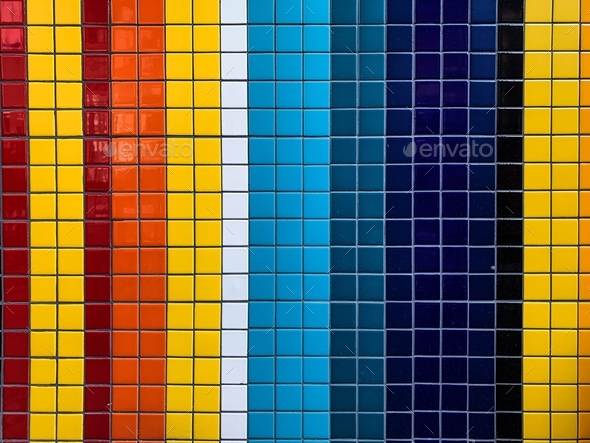 rows of colored tile wall Stock Photo by naokawa | PhotoDune