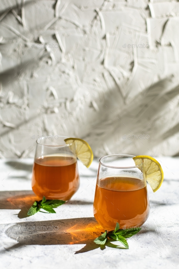 Raw fermented homemade alcoholic or non alcogolic kombucha superfood ...