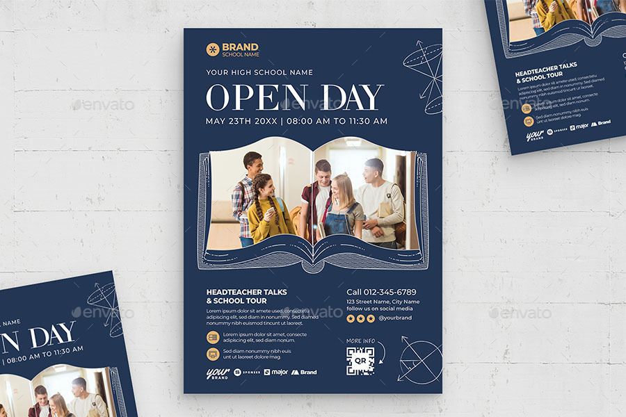 Education Open Day Flyer Template, Print Templates | GraphicRiver
