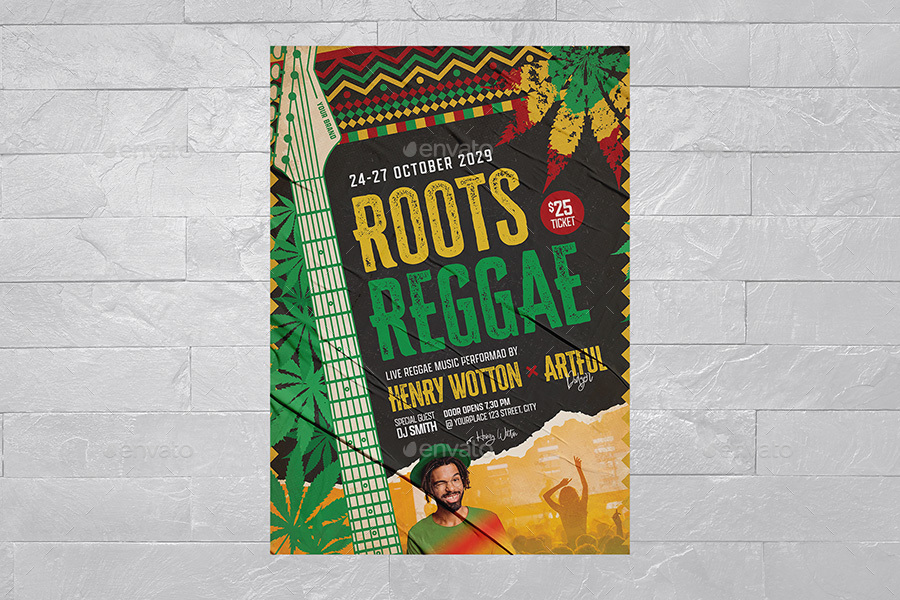 Reggae Flyer Template, Print Templates | GraphicRiver