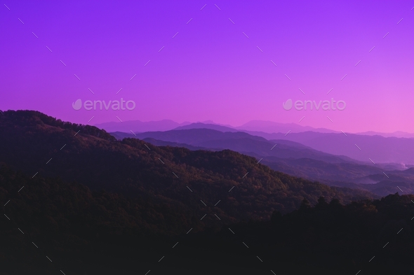 Purple hills sky mountains sunset background Stock Photo by carlo_vstek