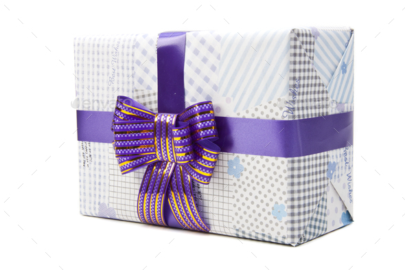 gift box with big bow ribbon Stock Photo by ozaiachin | PhotoDune