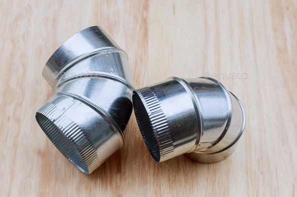 Details of installation Ventilation system, close up pipes on the of ...