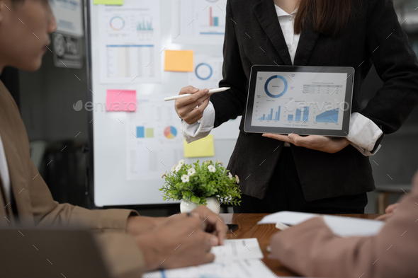 Advisor briefing presentation in conference room project. Corporate ...