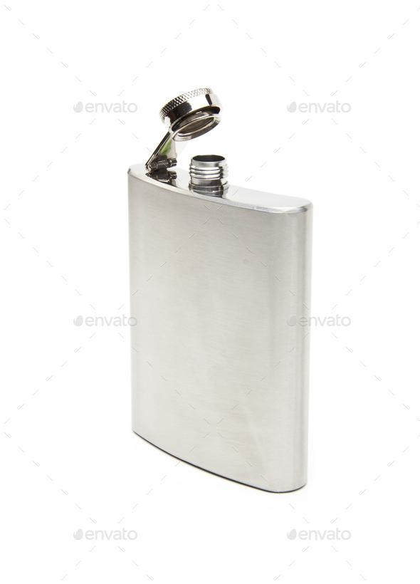 front view of metallic flask Stock Photo by ozaiachin | PhotoDune