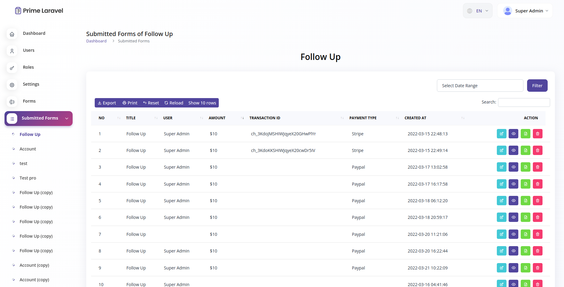 Prime Laravel - Form builder, Users, Role, Permissions & Settings by Quebix-Technology