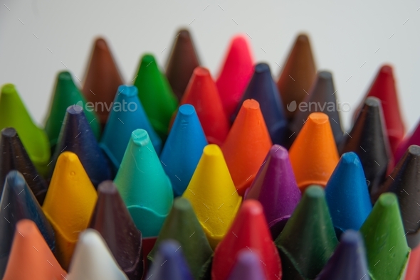Colorful and sharpened wax crayons macro Stock Photo by mary_8405 ...