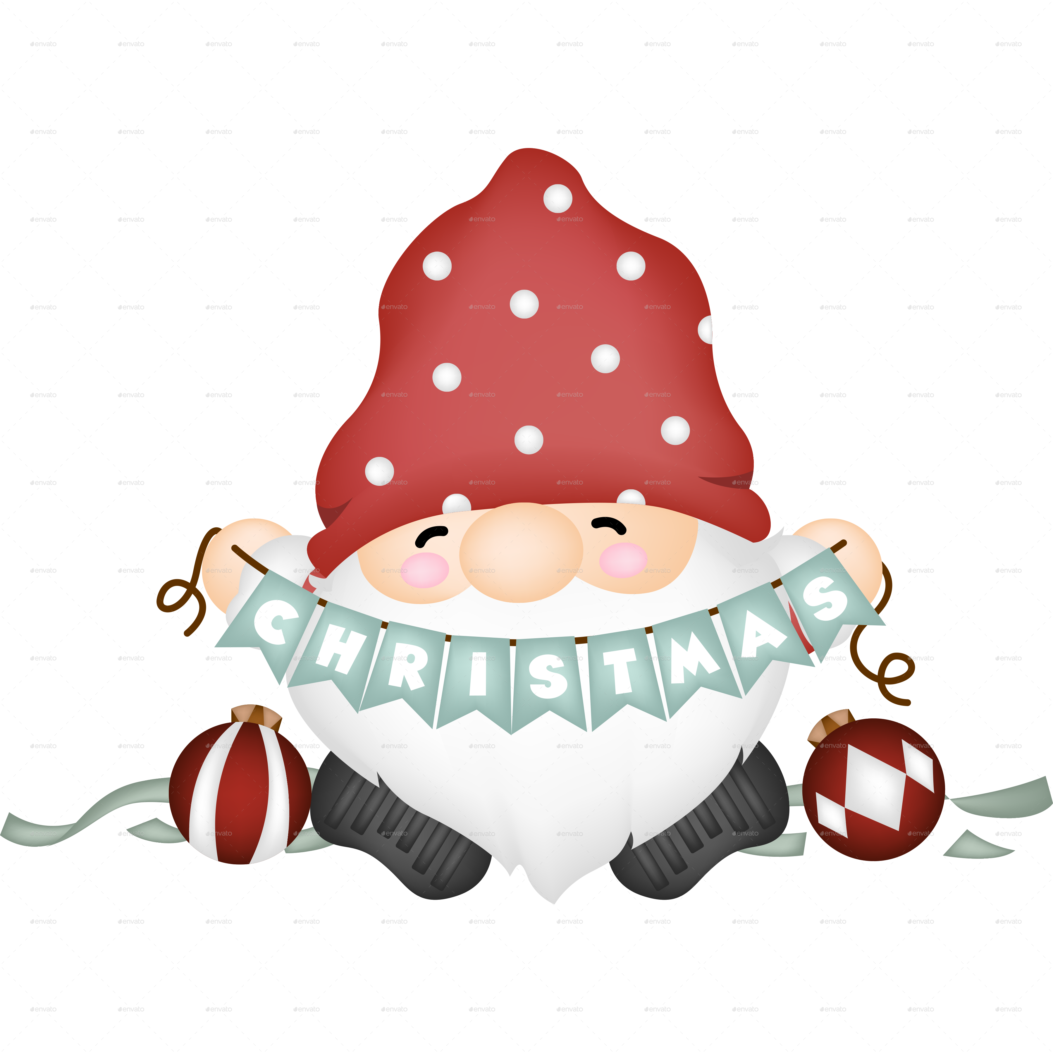 Christmas Holiday Gnome Winter Vector Clipart by peekadillie | GraphicRiver
