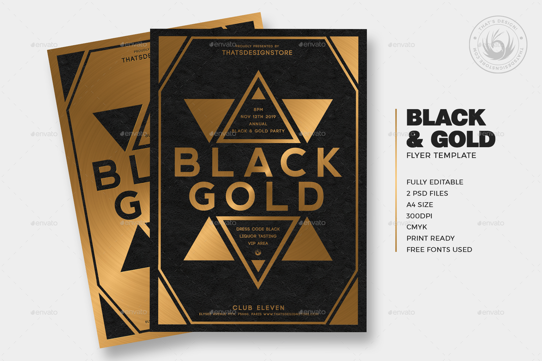Minimal Black and Gold Flyer Template V5, Print Templates | GraphicRiver