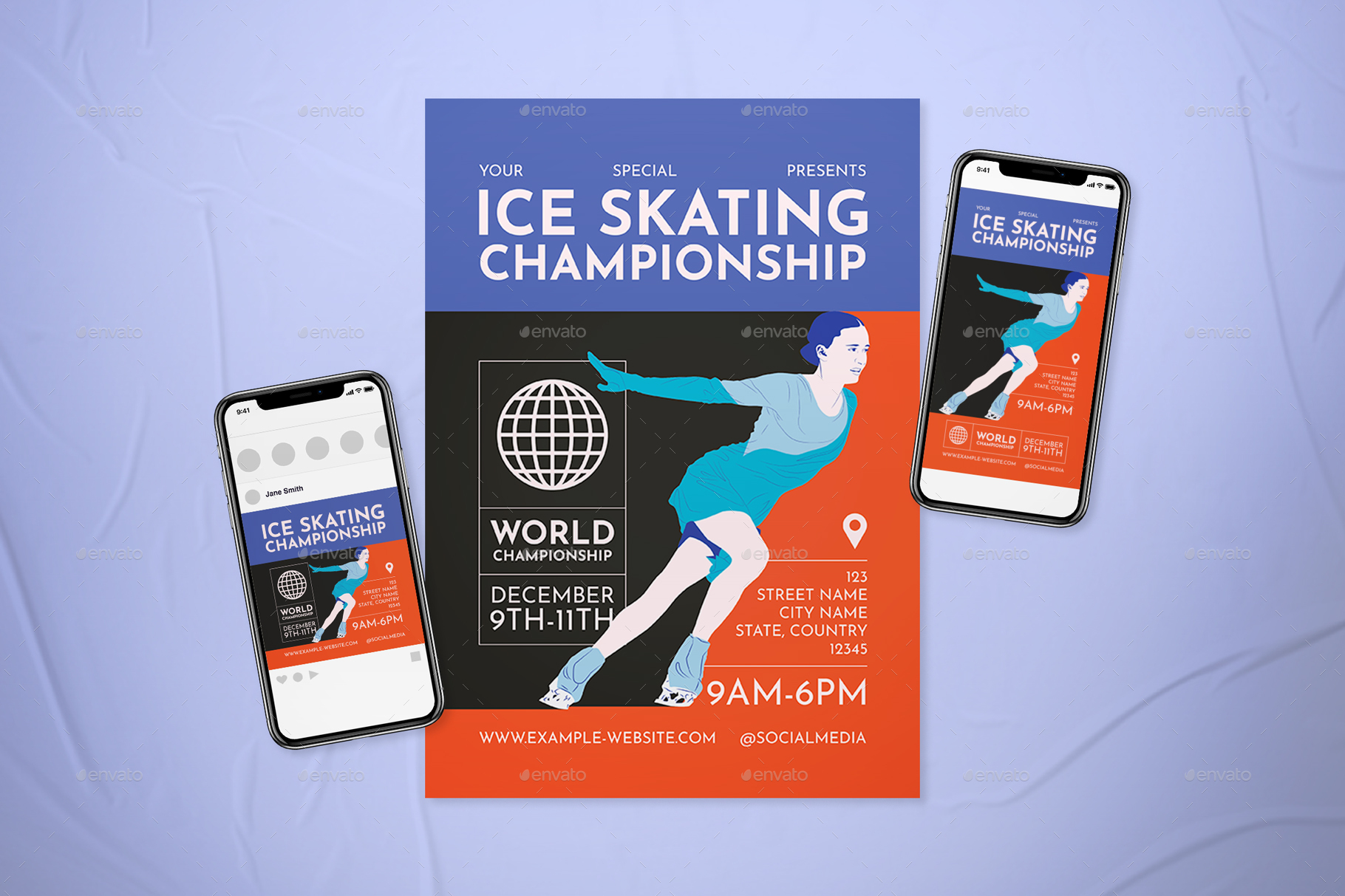 Ice Skating Championship Flyer Set by dannyaldana | GraphicRiver