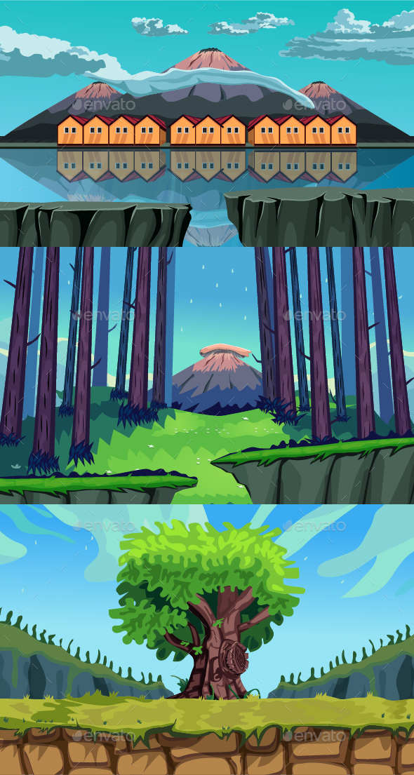 22 Game Backgrounds Cartoon, Game Assets | GraphicRiver