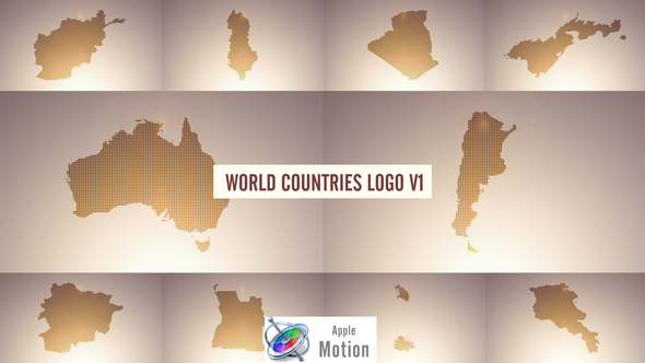 World Countries Logo & Titles V1 - Apple Motion, Apple Motion Templates