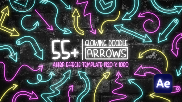 55+ Glowing Doodle Arrow Pack, After Effects Project Files | VideoHive