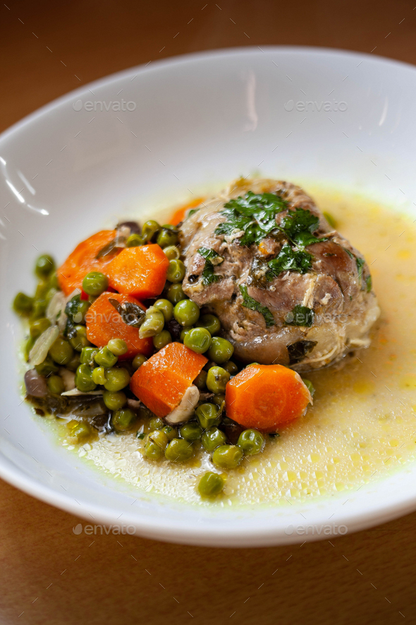 Traditional French meat dish in a bistro Stock Photo by Redzen2 | PhotoDune