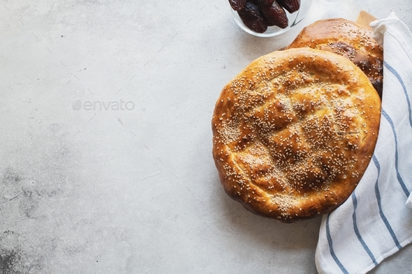 Ramadan pide - Turkish flatbread which is usually bake during holy ...