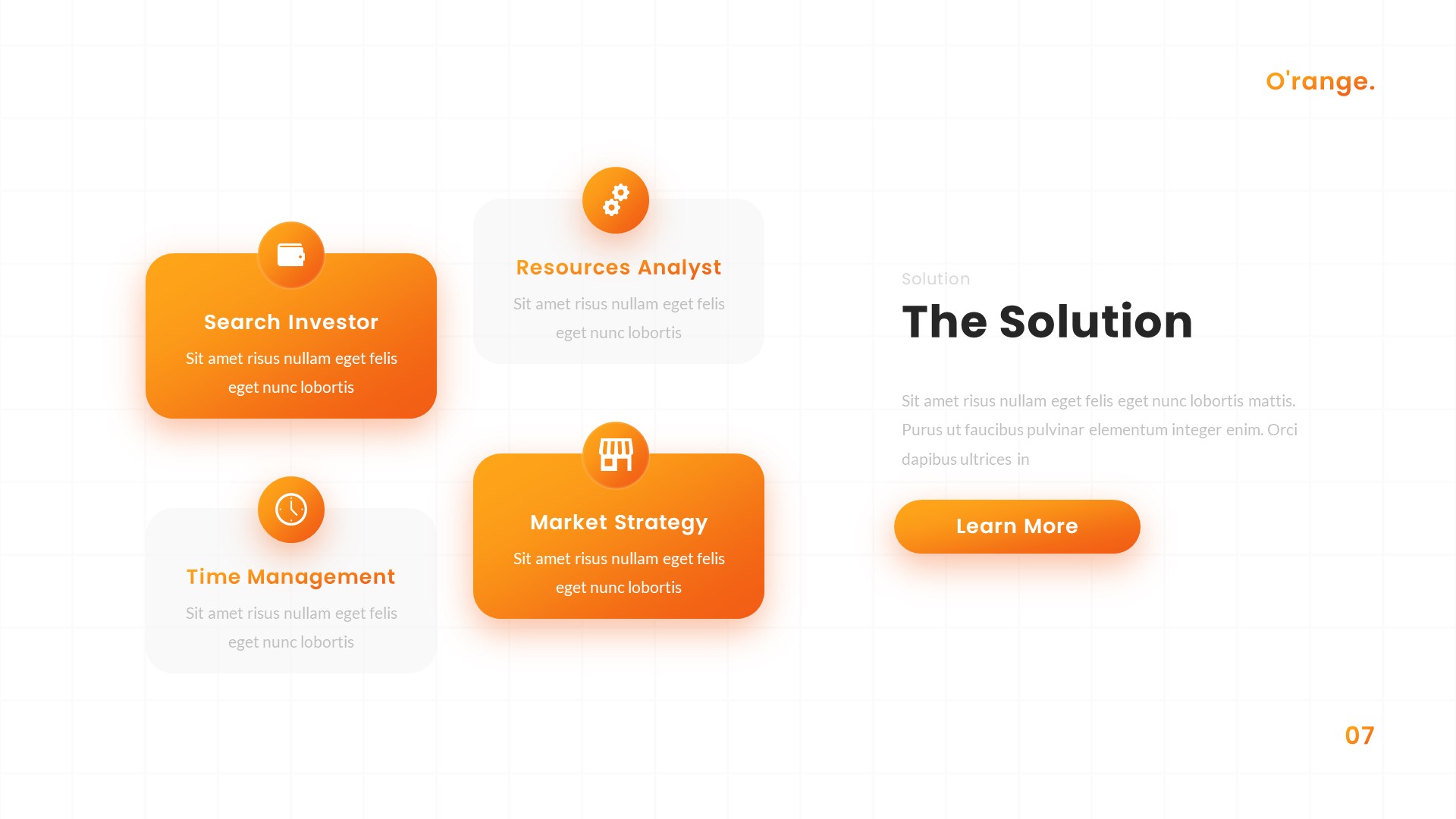 O'range - Creative Pitch Deck PowerPoint Template, Presentation Templates