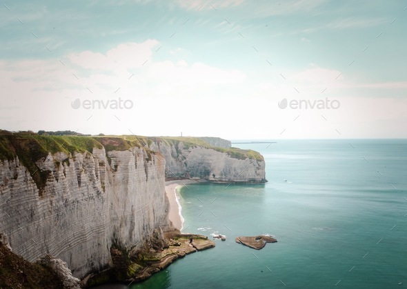Pastel paradise, sea, cliffs, natural earth tones, colors, summertime ...
