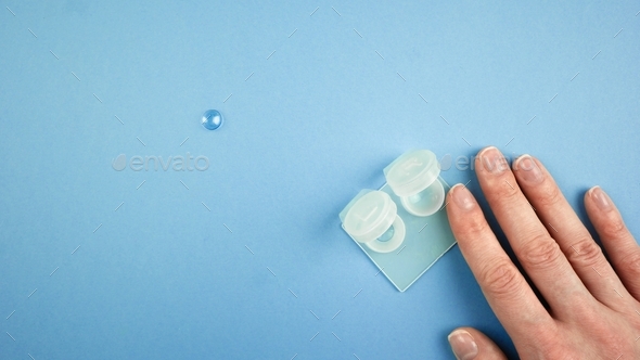 Hard lenses for myopia astigmatism short sighted people. Stock Photo by ...