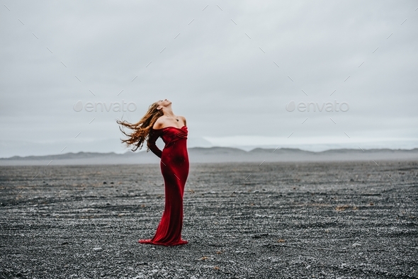 Iceland model flipping her hair Stock Photo by jamiesuephotography