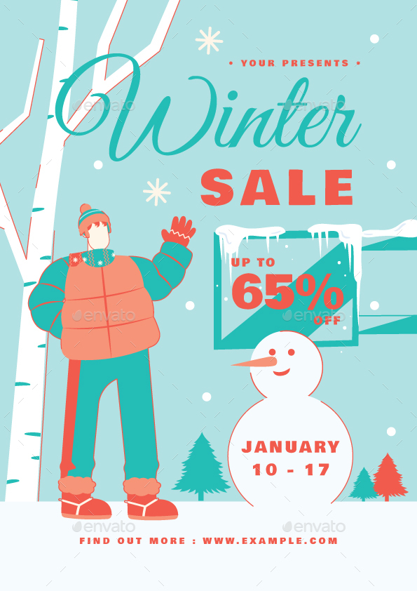 Winter Sale Flyer & Social Media Template, Print Templates | GraphicRiver