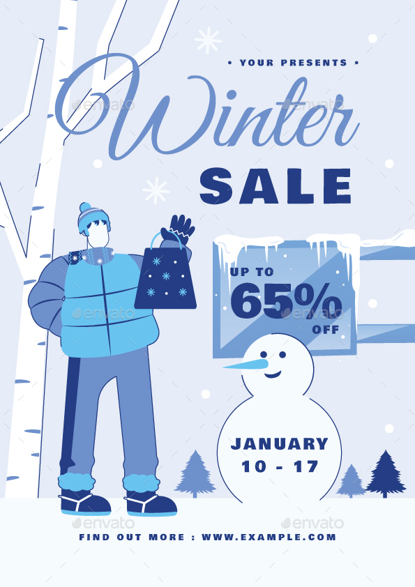 Winter Sale Flyer & Social Media Template, Print Templates | GraphicRiver