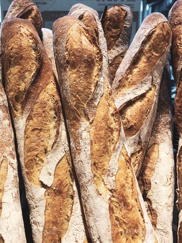 Bread. Baguette. Bakery. France. French bread. Stock Photo by jonathancant