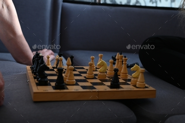 chess board, human hands playing chess, hobby Stock Photo by verba0711