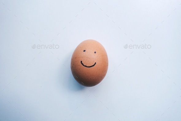 Monochrome egg with face on plain white background Stock Photo by ...