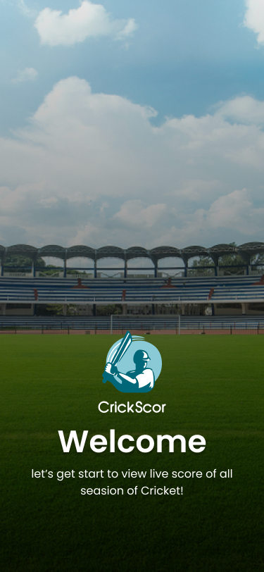 CrickScor - Fresh Flutter App Ui Template for Cricket Score by jpatgir