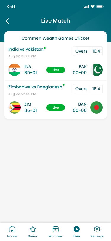 CrickScor - Fresh Flutter App Ui Template for Cricket Score by jpatgir