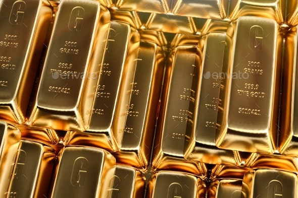 Shiny Gold ingots Stock Photo by Lightboxx | PhotoDune