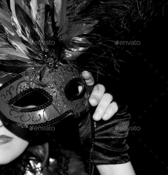 Fat Tuesday: Dramatic minimalist monochromatic image of female removing ...