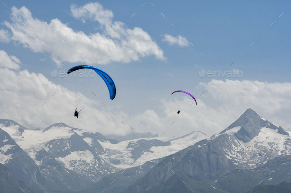 Paragliding in the Alps Stock Photo by shannonfieldsphoto | PhotoDune