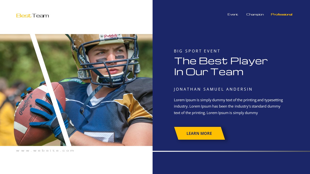 American Football Google Slide Template, Presentation Templates ...