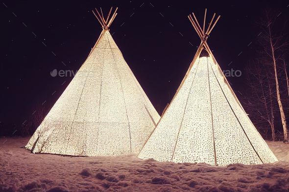 teepee tent in Christmas lights Stock Photo by melis82 | PhotoDune