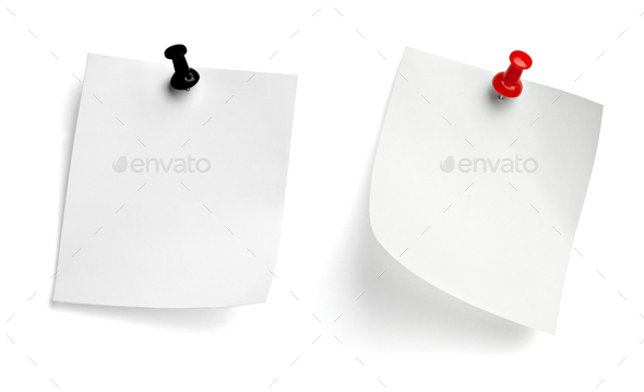 note paper push pin message red white black Stock Photo by dvatri ...