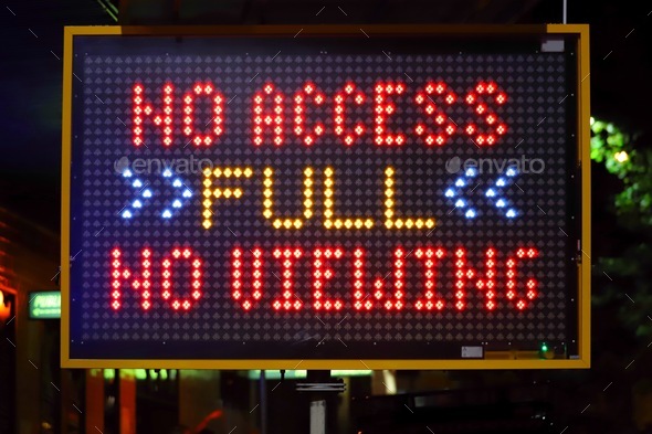 LED screen digital display showing No Access No Viewing Stock Photo by ...