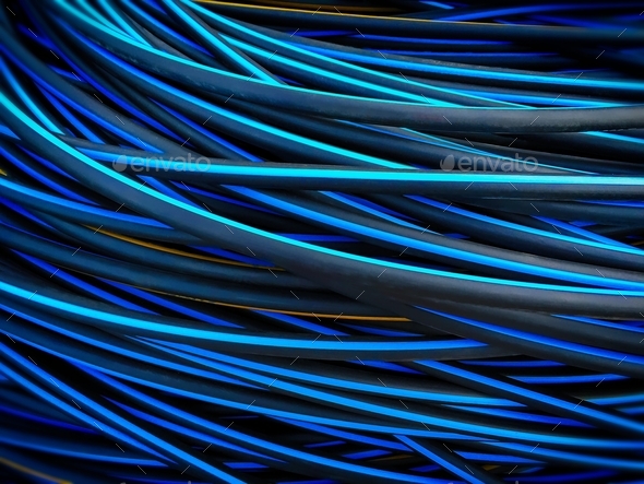 Full Frame Background of Blue Electrical Cable Wires with Stripes Stock ...