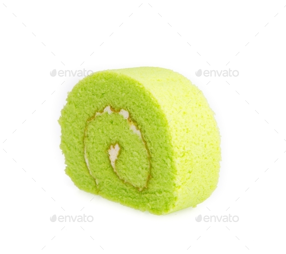 Swiss roll cake with Pandan flavour Stock Photo by tehcheesiong | PhotoDune