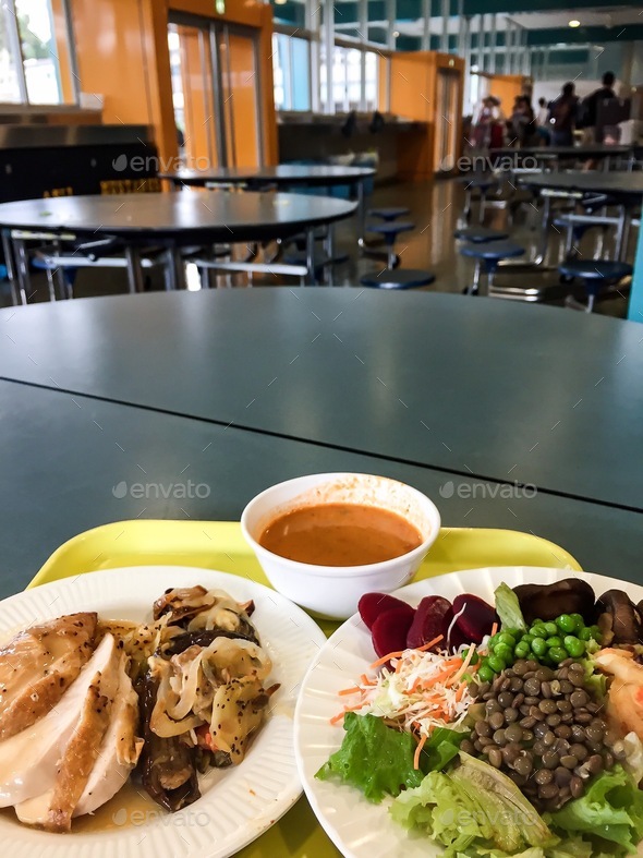 Eating in an Empty school cafeteria Stock Photo by MayFayStudio | PhotoDune