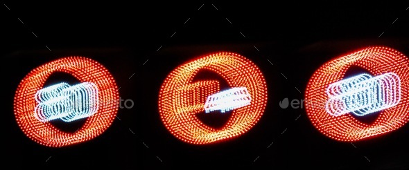 Red neon traffic signs in motion Stock Photo by MayFayStudio | PhotoDune