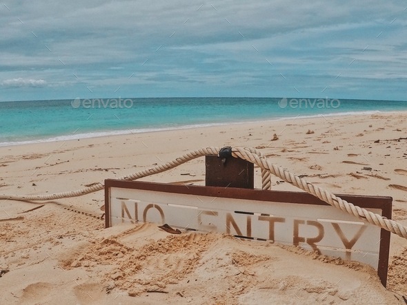 No entry sign at the private beach. Stock Photo by Hellobelleelle ...
