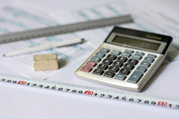 Work place, objects on the desk, close up Stock Photo by mirarahneva