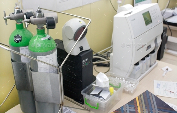 Machines in the hospital laboratory Stock Photo by mirarahneva | PhotoDune