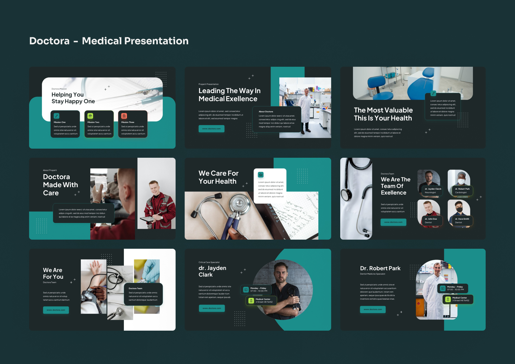 Doctora - Medical Power Point Presentation, Presentation Templates