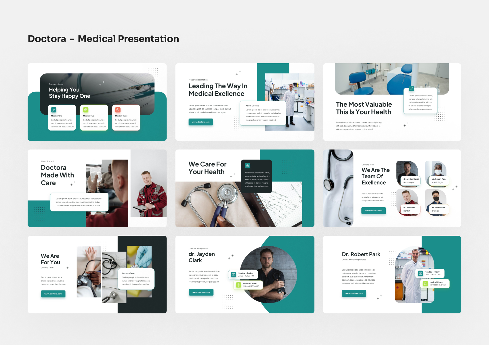 Doctora - Medical Power Point Presentation, Presentation Templates