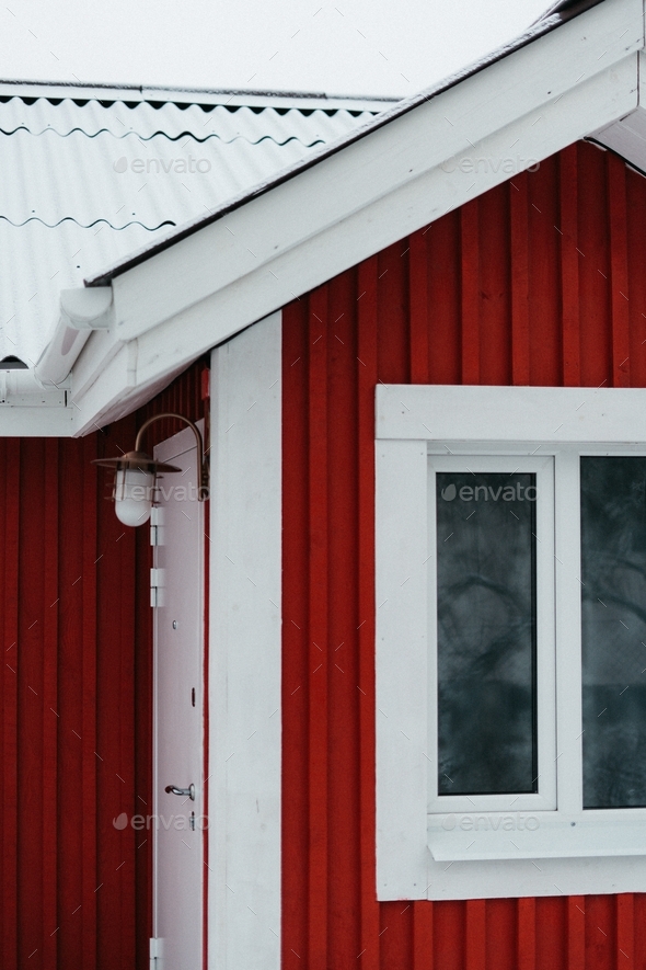 Red Scandinavian house Stock Photo by LesiaValentain | PhotoDune