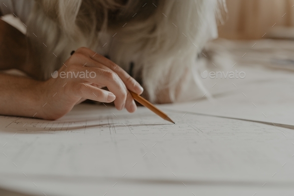 Drawing with a pencil. Study. Work Stock Photo by LesiaScotch | PhotoDune